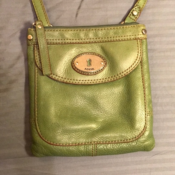 Fossil | Bags | Fossil Green Leather Crossbody Bag | Poshmark